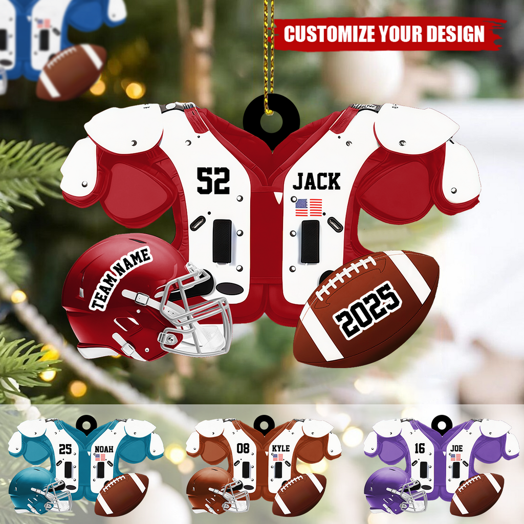 Football Ornament Personalized Personalized Football Wedding Ornament ...
